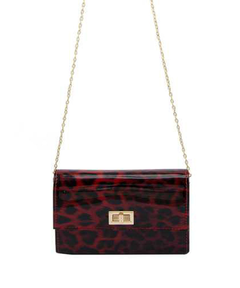 GLossy Leopard Print Crossbody Bag 6489