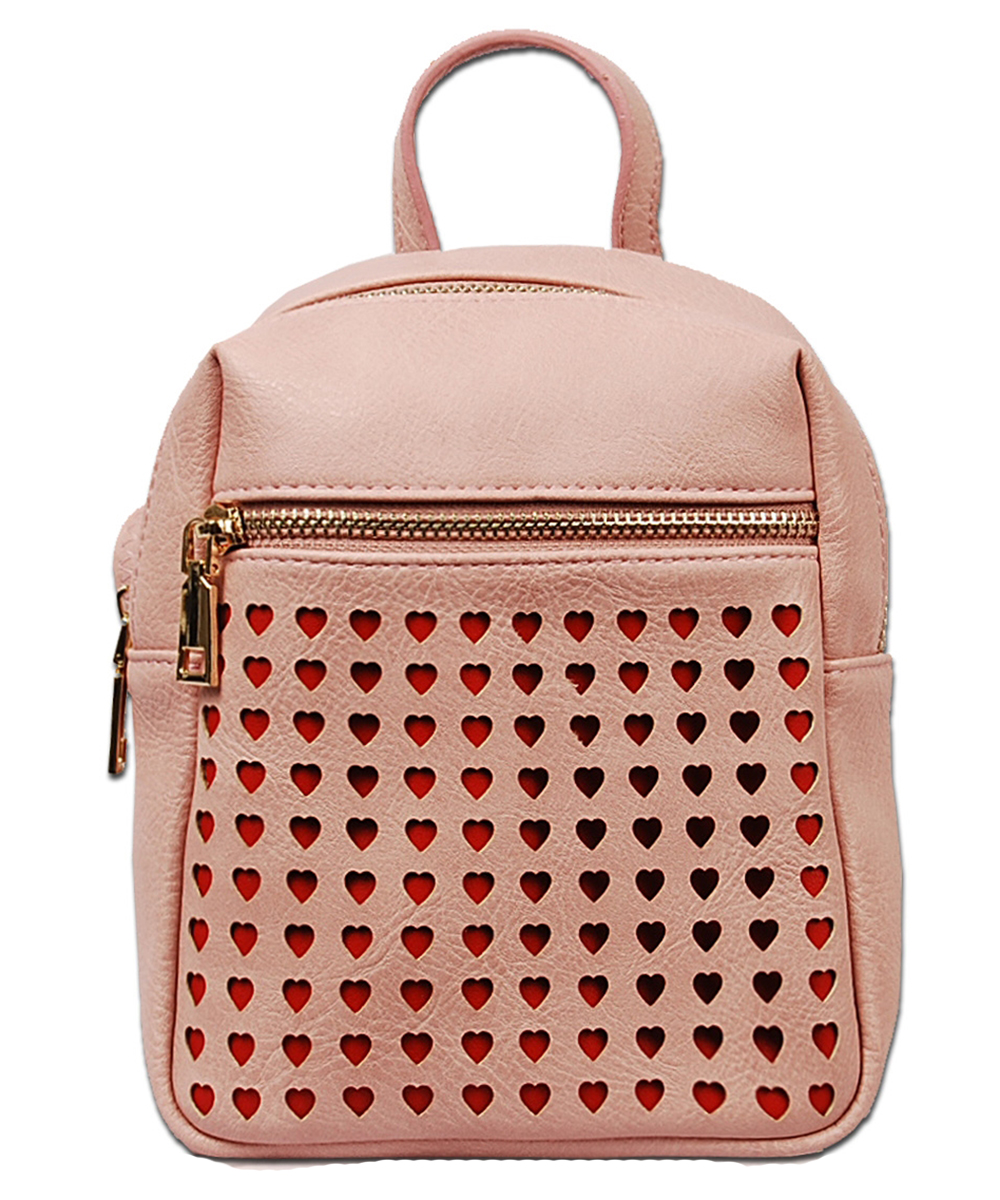 Heart Shape Laser Cut Front Zipper Backpack BP1689