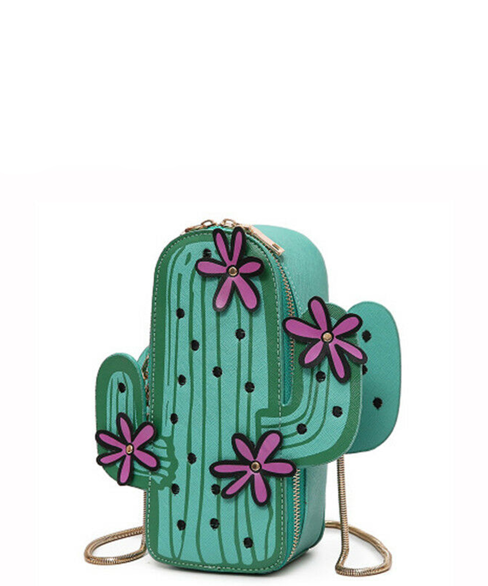 Cactus Shaped Womens Satchel Crossbody Bag
