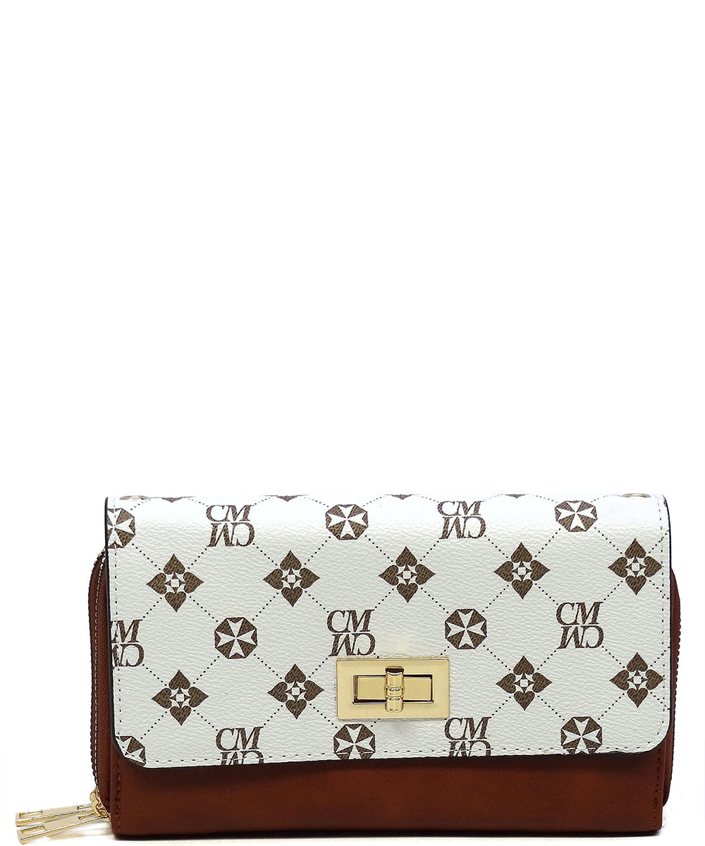 CM Monogram Twist Lock Double Zip Around Crossbody Wallet CM2746