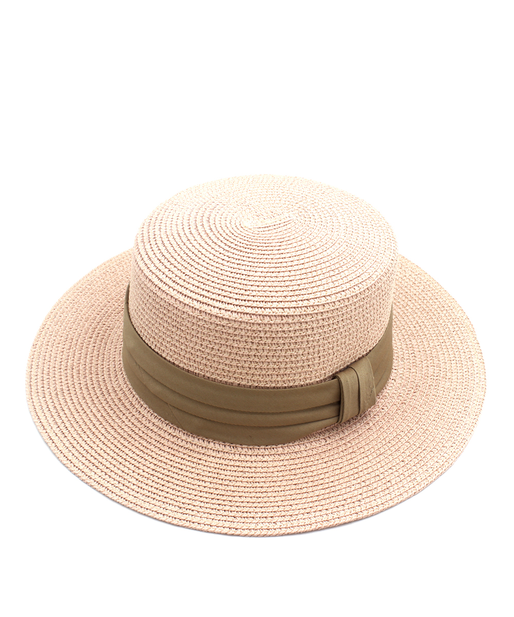 Round Flat Top Straw Hat HA300280