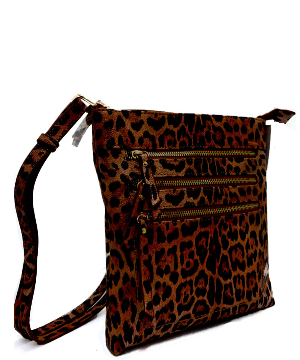 Leopard Dual Zip Crossbody Bag LE093