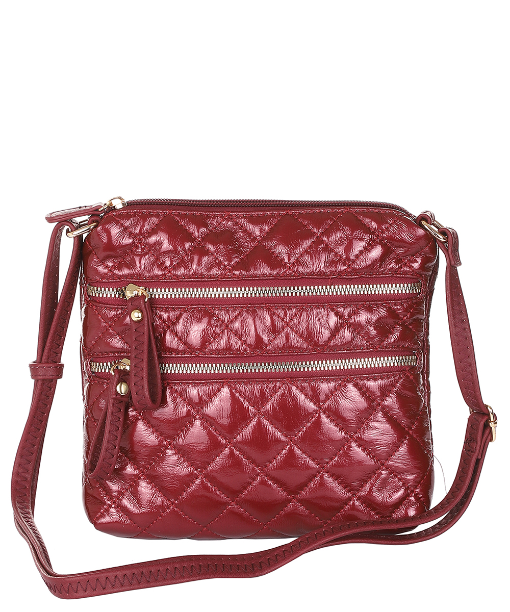 Quilted Multi Zip Pocket Crossbody Bag NY102