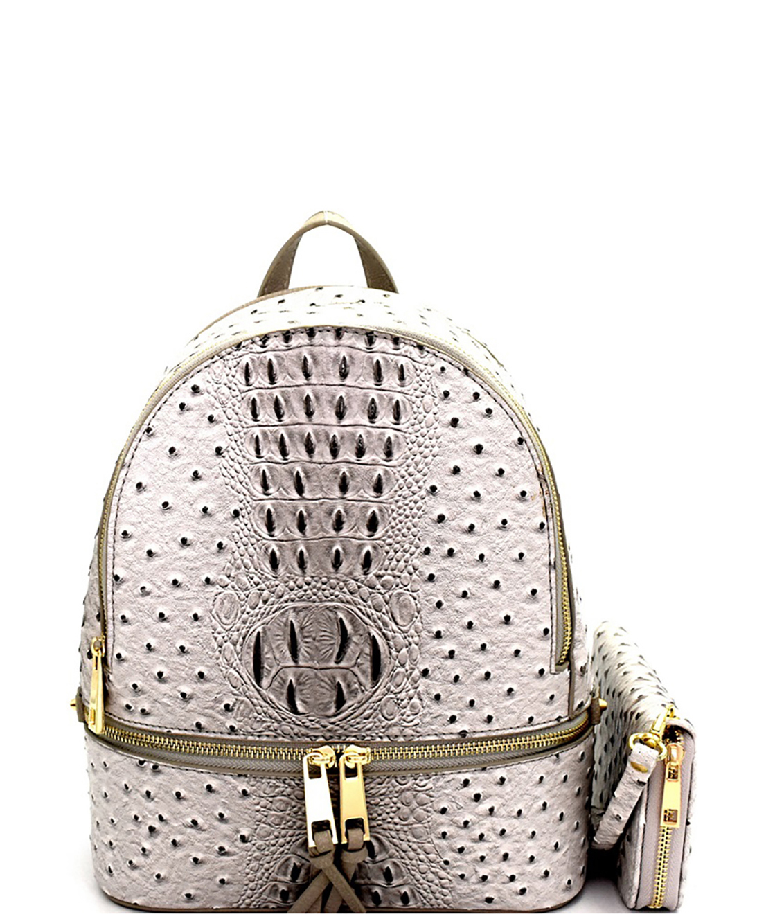 Ostrich Croc Backpack with Wallet OS1082W