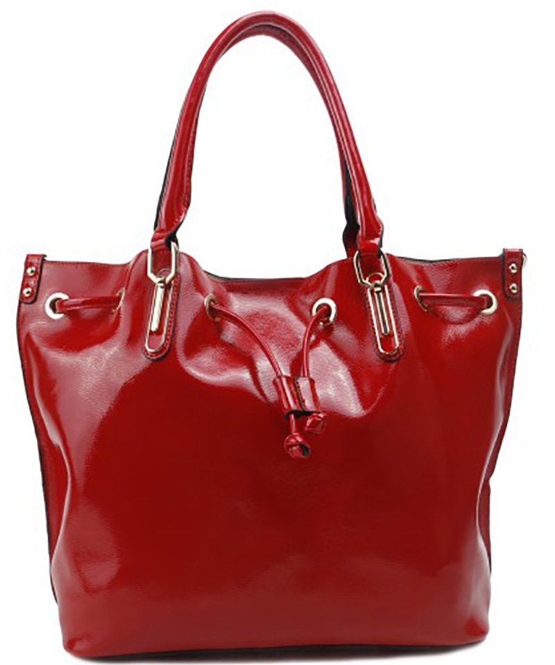 2-in-1 Real Patent Leather Handbag - Two Shoulder Handbags in One ...