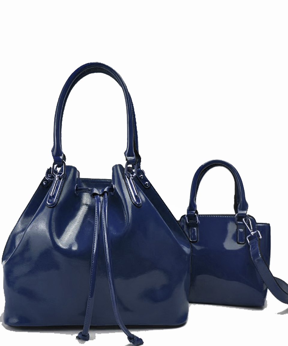 2-in-1 Real Patent Leather Handbag L1212