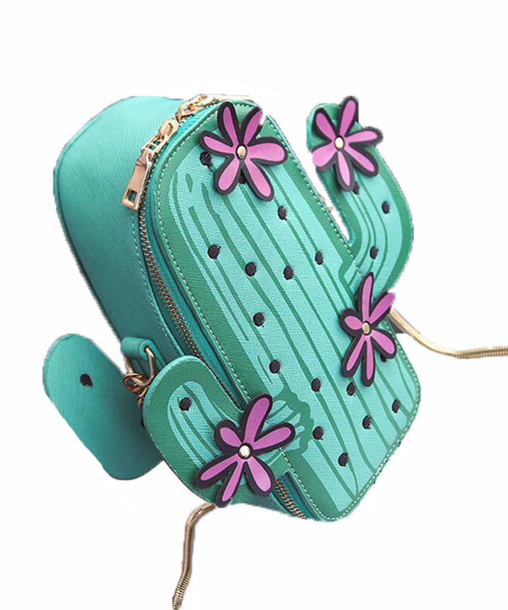 Cactus Shaped Womens Satchel Crossbody Bag