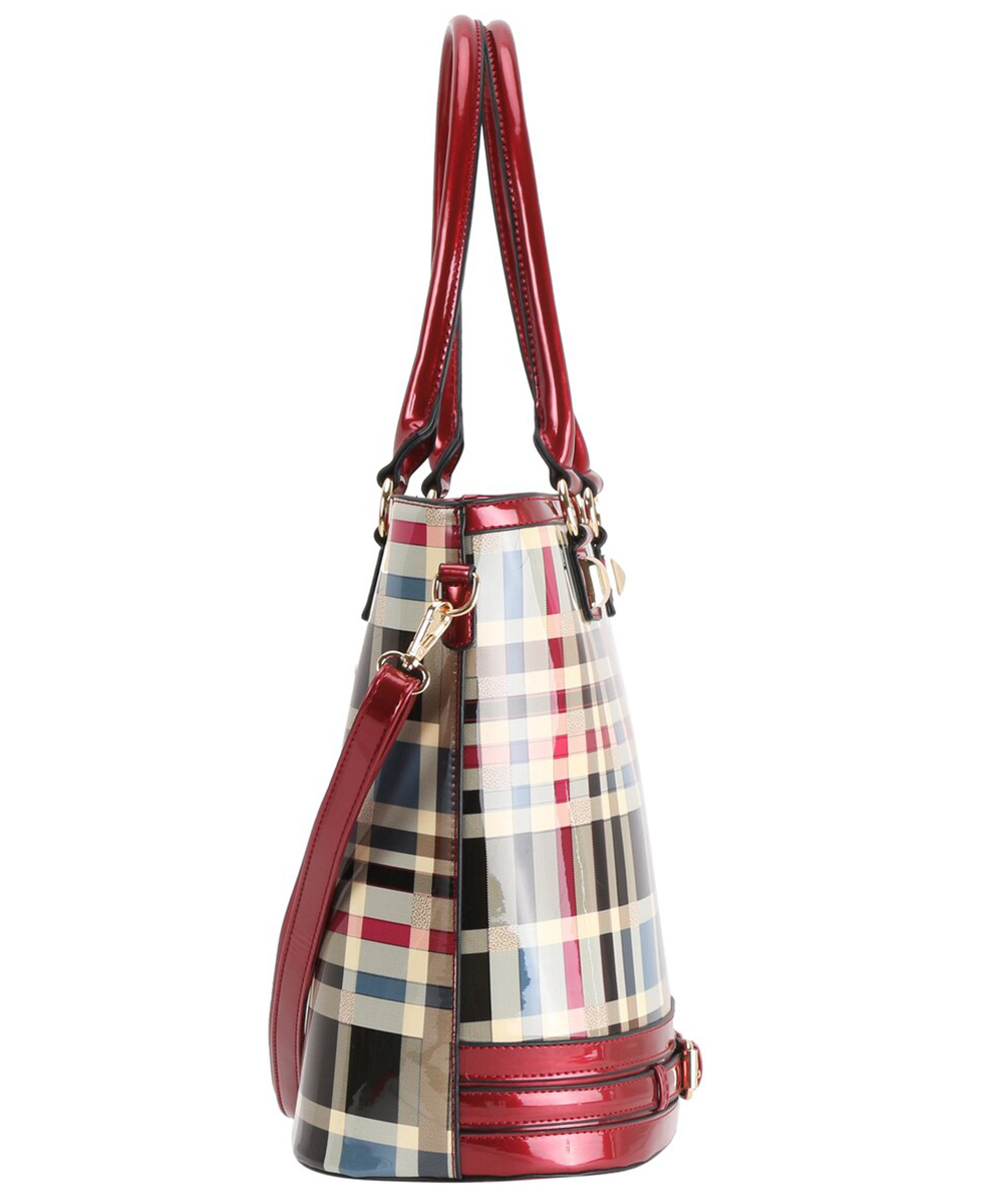 2 in 1 Plaid Check Handbag Set GZ-8346W