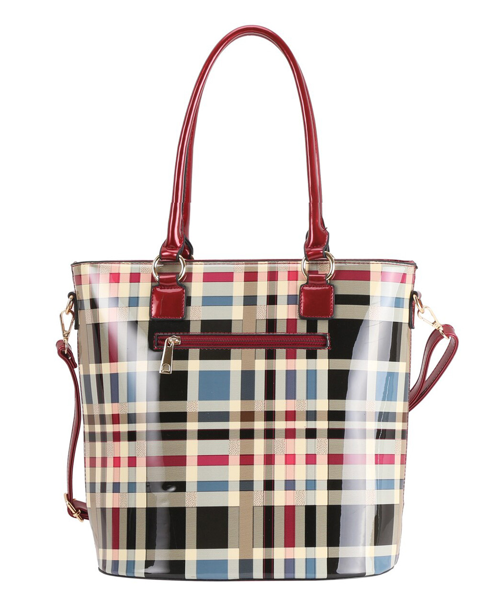 2 in 1 Plaid Check Handbag Set GZ-8346W