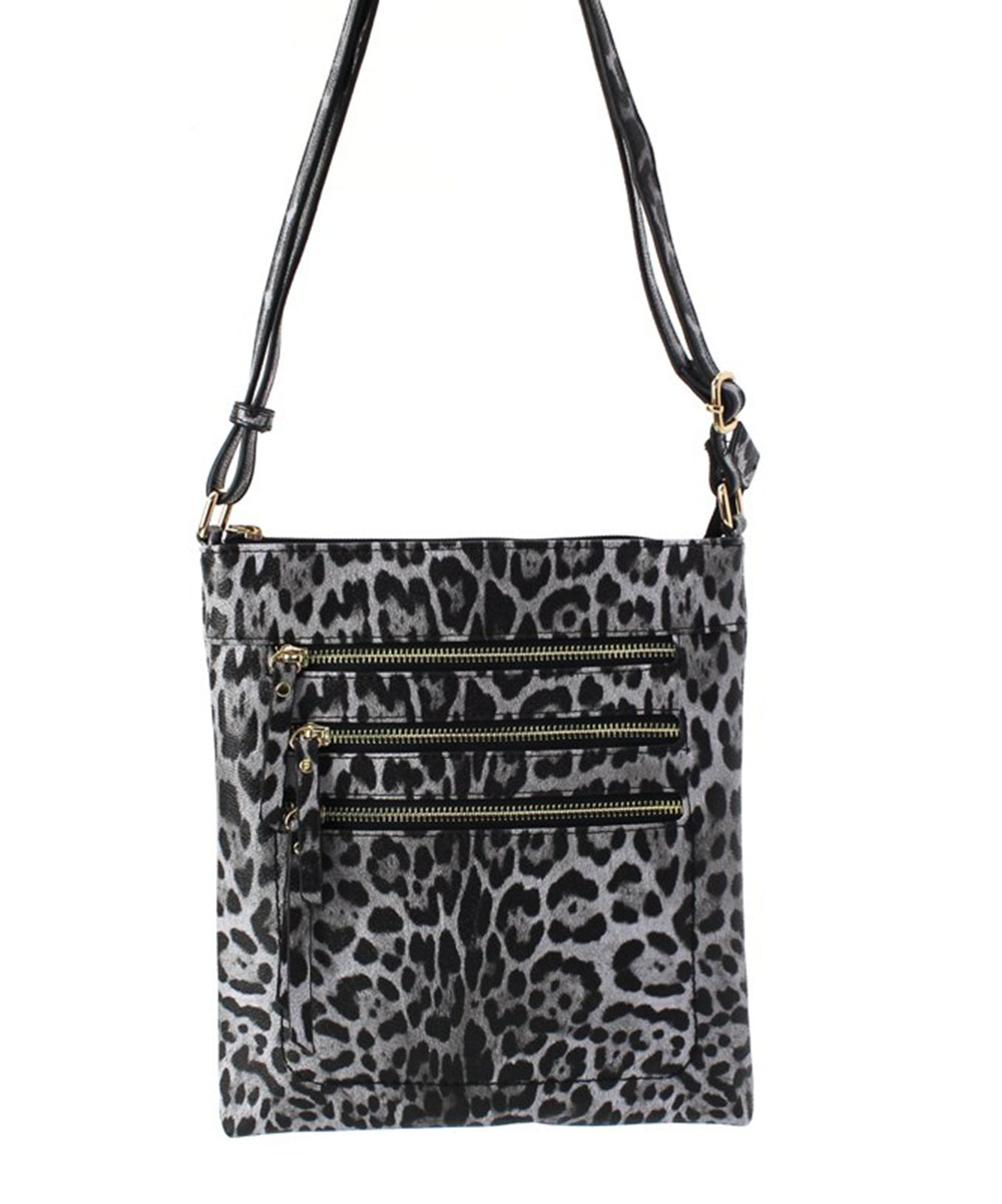 Leopard Dual Zip Crossbody Bag LE093