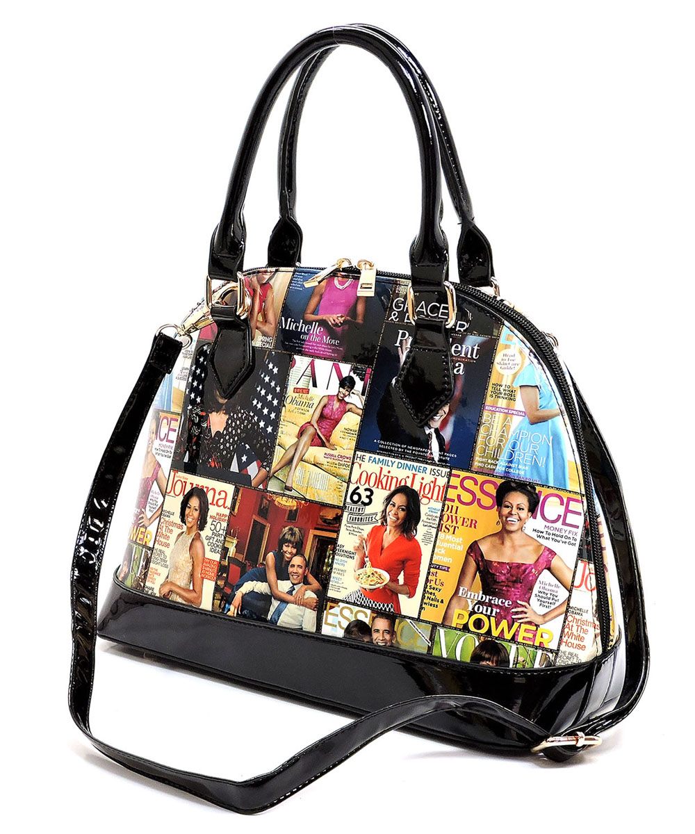 Magazine Cover Collage 2-in-1 Dome Satchel OA2572