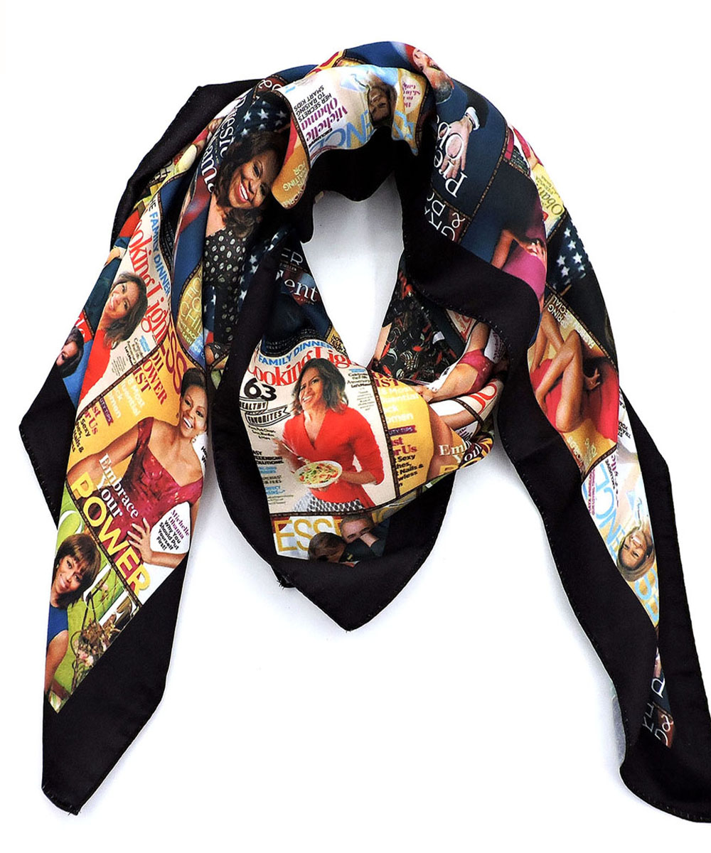 Package of 12 Pieces Magazine Cover Collage Felt Scarf OS802F