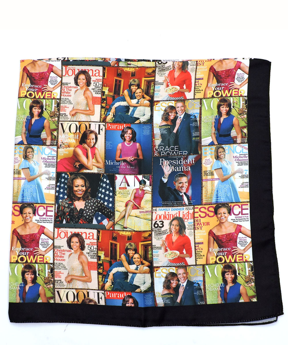 Package of 12 Pieces Magazine Cover Collage Felt Scarf OS802F