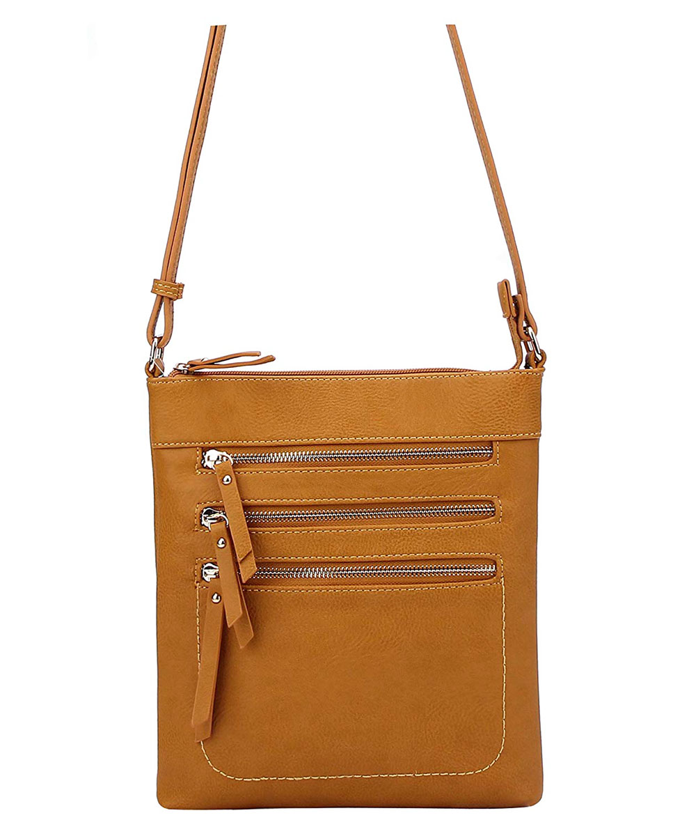 Leather Triple Zip Crossbody Bag at Randy Eubanks blog