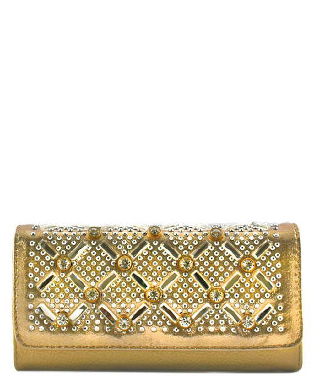 Designer Rhinestone Flap Wallet W3088HS GOLD: Wholesale Handbags ...