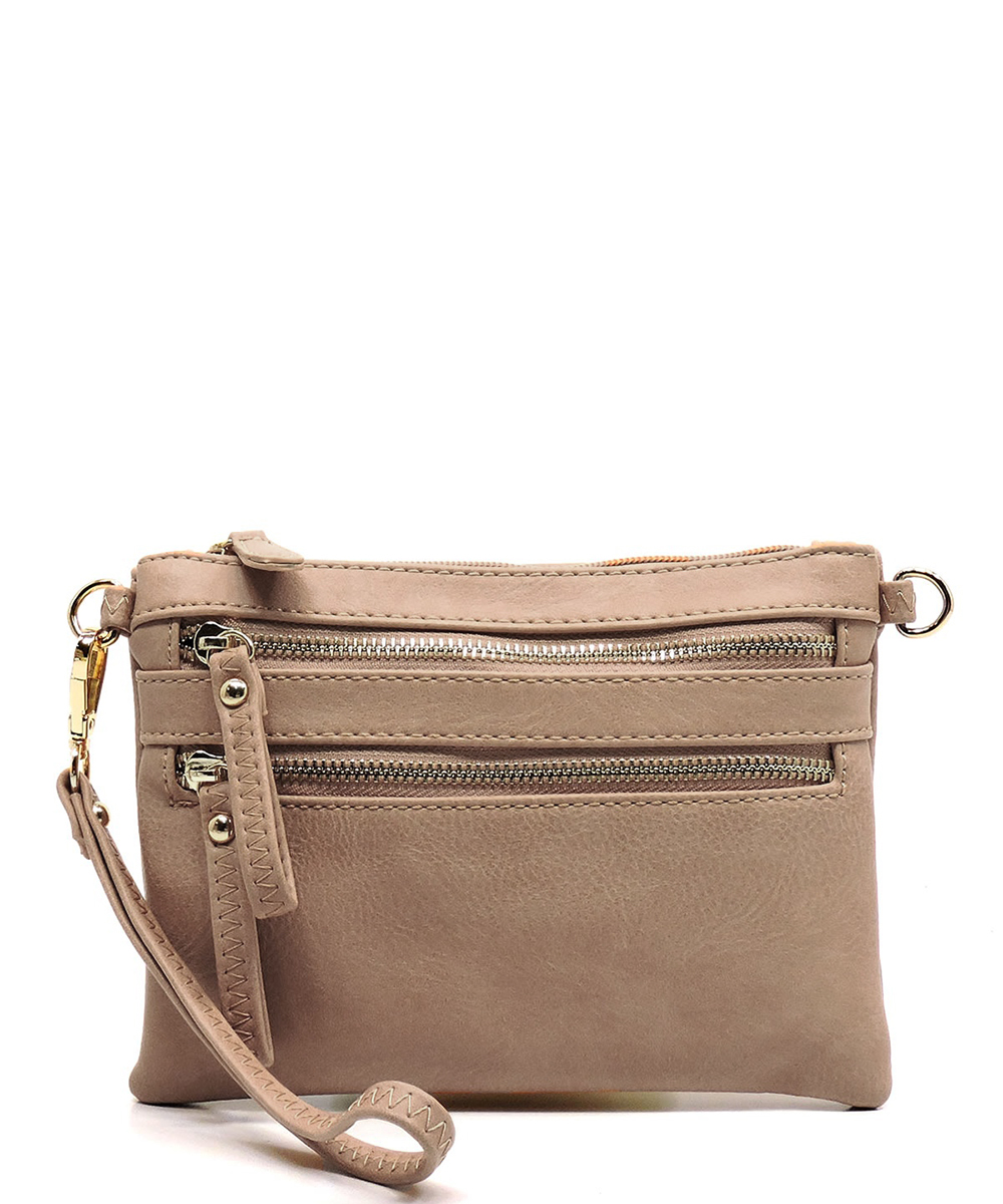 Multi-Pocket Zip Crossbody Bag with Small Wrist Strap WU001