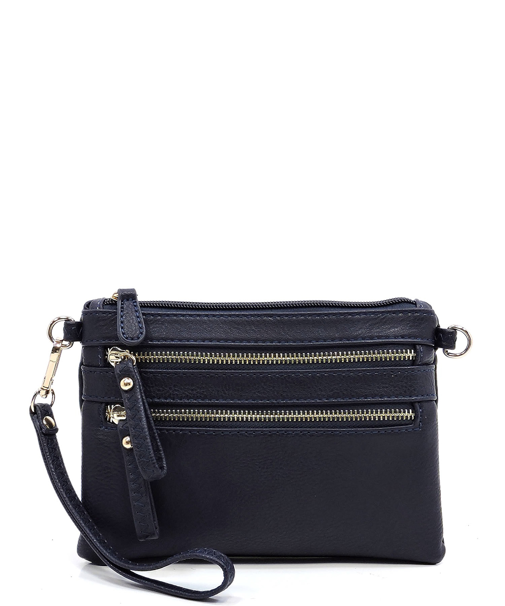 Multi-Pocket Zip Crossbody Bag with Small Wrist Strap WU001