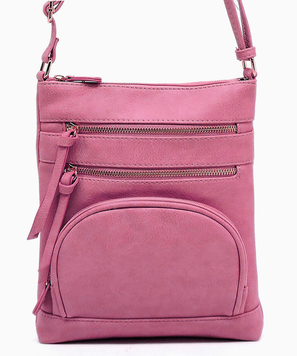 Multi Zip Pocket Crossbody Bag WU078
