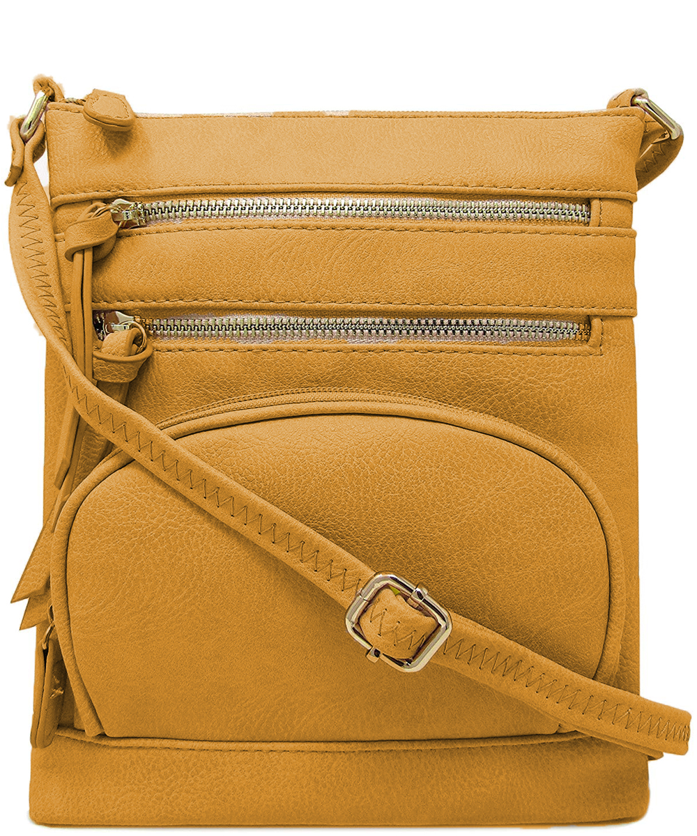 Multi Zip Pocket Crossbody Bag WU078