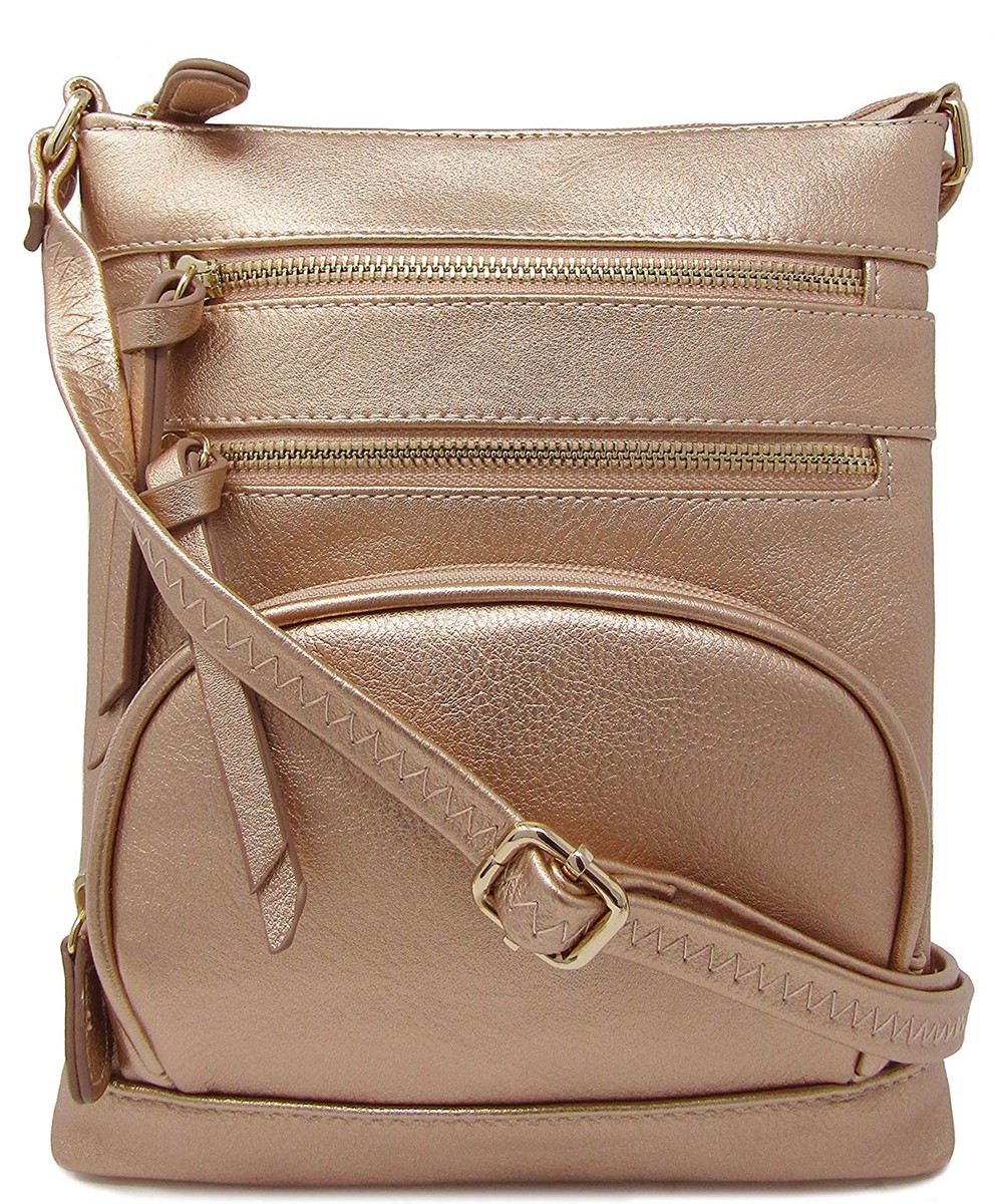 Multi Zip Pocket Crossbody Bag WU078